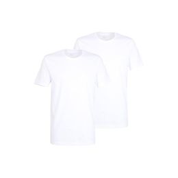 Bugatti Herren Bugatti T-Shirt &raquo;Bari&laquo; Rundhalsausschnitt, Kurzarm, basic, Baumwolle, weich, bequem wei&szlig; 54
