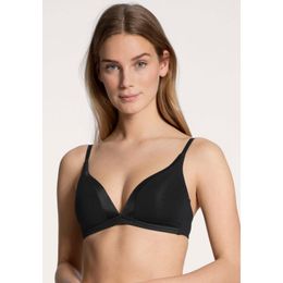 Calida Damen Calida Triangel-BH &raquo;Cate&laquo; Satinblende, ohne B&uuml;gel, Single-Jersey Qualit&auml;t, elastisch, weich schwarz 75, Cup C