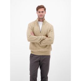 Lerros Herren Lerros Troyer mit Zopfmuster beige 3XL