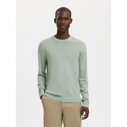 Selected Herren Selected Rundhalspullover &raquo;SLHTRAY LS KNIT MERINO CREW NECK NOOS&laquo; Wolle, regular fit gr&uuml;n M