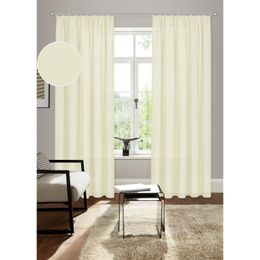 Bruno Banani Vorhang &raquo;Lagan&laquo; Kr&auml;uselband 2 Stk. tlg. 2-er Set, gewebt, Microfaser, versch. Gr&ouml;&szlig;en, einfarbig, Bestseller beige Polyester, Polyester 145cm, 