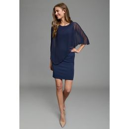 Laura Scott Damen Abendkleid &raquo;mit Chiffon&laquo; in unifarbener Optik, aus Materialmix mit Milano Rib 42, N-Gr