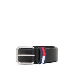 Tommy Jeans Herren Lederg&uuml;rtel &raquo;TJM RYAN 3.5 cm breit&laquo; mit Logo auf G&uuml;rtelschlaufe schwarz 95