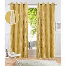 OTTO home Vorhang &raquo;Dimona Blackout&laquo; &Ouml;sen 1 Stk. tlg. gelb Polyester, Polyester 145cm, &Ouml;sen, 130cm