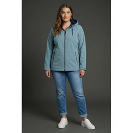 Polarino Damen Softshelljacke mit Kapuze f&uuml;r den &Uuml;bergang, aus Softshell, wasserabweisend, winddicht 46