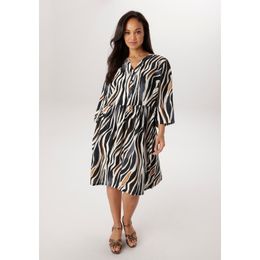 Aniston Plus Damen Aniston PLUS Tunikakleid im extravaganten Zebra-Print 50, N-Gr