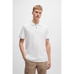 BOSS Orange Herren BOSS Orange Poloshirt &raquo;Prime Regular Fit&laquo; Cotton Pique Polo aus 100% Baumwolle wei&szlig; S