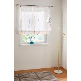 OTTO home Raffrollo &raquo;Dimona&laquo; mit Klettschiene Transparent, Voile, Polyester, Wellen orange Voile, Obermaterial: 100% Polyester 140cm, Klettschiene, 
