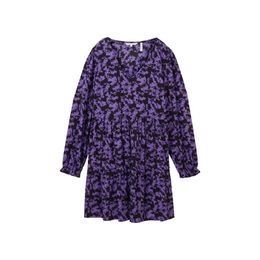Tom Tailor Denim Kleid Damen Gr&ouml;&szlig;e 44 dunkellila / schwarz Sommerkleid