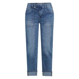Gina Damen Boyfriend-Jeans mit Knopfleiste