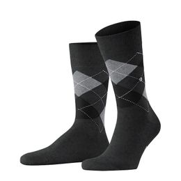 Burlington Herren Socken &raquo;King&laquo; Einheitsgr&ouml;&szlig;e 40-46, Argyle-Muster, -Clip schwarz-wei&szlig; 46