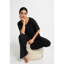 Lscn By Lascana Damen LSCN by LASCANA Pyjama Set, 2 tlg. mit kleiner Zierknopfleiste an der Hose schwarz 36/38