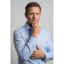 OLYMP Herren OLYMP Businesshemd &raquo;Level Five body fit&laquo; mit modischer Struktur blau 44, N-Gr