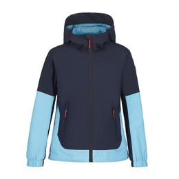 Icepeak M&auml;dchen Funktionsjacke &raquo;M SOFTSHELLJACKE KALKASKA&laquo; mit Kapuze mit hohem Kragen, wasserabweisend, atmungsaktiv, schnell trocknend blau 164