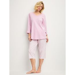 Calida Damen Calida Schlafanzug &raquo;Blooming Nights&laquo; 2 V-Ausschnitt, Baumwolle, weich, atmungsaktiv rosa XS (36/38)