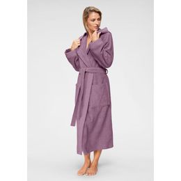 OTTO home Damenbademantel &raquo;Livia, ideal f&uuml;r Sauna & Spa, Hotelbademantel&laquo; 1 Stk. gemusterter Bord&uuml;re, langer Bademantel Damen, 100% Baumwolle, XS-2XL 