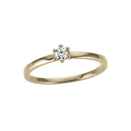 Firetti Damen Goldring &raquo;Schmuck Geschenk Gold 333 Damenring Verlobungsring Goldring Solit&auml;r&laquo; mit Brillant gold 18, 0,13 P2 = erkennbare Einschl&uuml;sse, 