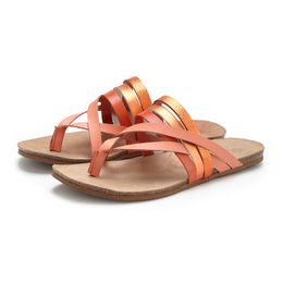 Lascana Damen Lascana Zehentrenner &raquo;Sommerschuh, offener Schuh, Pantolette, Sandale,&laquo; aus Leder mit Korkfu&szlig;bett 39