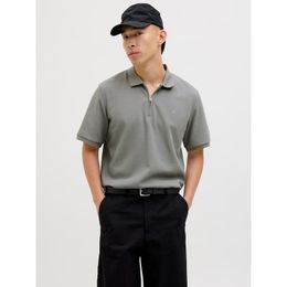 Jack & Jones Jack & Jones Herren Poloshirt &raquo;JJEAUSTIN ZIP POLO SS NOOS&laquo; mit Polokragen grau M