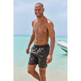 Bruno Banani Herren Badeshorts mit floralem Design schwarz XL, N-Gr
