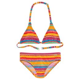 Buffalo M&auml;dchen Triangel-Bikini &raquo;Lux Kids&laquo; mit abstraktem Druck gelb 122/128, N-Gr