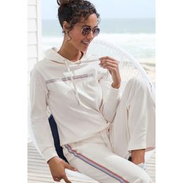 H.I.S. H.I.S Damen Hoodie, mit Streifenprint, Loungewear beige 36/38