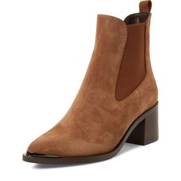 Tamaris Damen Chelseaboots Businessschuh, Stiefelette mit elegantem Blockabsatz, schmale Form 41