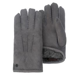 Pearlwood Damen Pearlwood Lederhandschuhe &raquo;NORTH&laquo; warm gef&uuml;ttert, Ziern&auml;hte, Temperaturregulierend grau 8,5