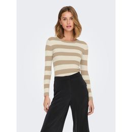 Jacqueline de Yong Jdy Damen JDY Rundhalspullover &raquo;JDYPLUM L/S O-NECK PULLOVER KNT NOOS&laquo; beige L