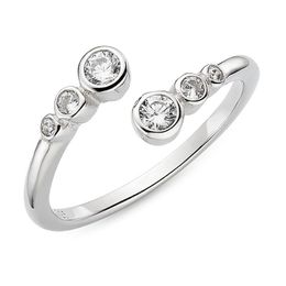 Aniston Jewelry & Watches Damen Aniston JEWELRY & WATCHES Fingerring &raquo;Schmuck Geschenk Silbering offen&laquo; mit Zirkonia (synth.) 56, Silber 925 (