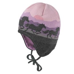 MaxiMo Jungen MaxiMo Strickm&uuml;tze Baumwolle, gef&uuml;ttert, zum Binden rosa 49