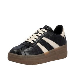 Rieker Damen Plateausneaker Basket-Sneaker, Retro-Sneaker, Schn&uuml;rschuh mit weichem Schaftrand schwarz 43