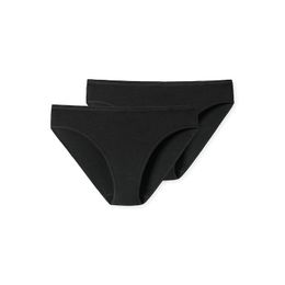 Schiesser Damen Taillenslip &raquo;Modal Essentials&laquo; 2er-Pack, mit Glanzgarn-Details schwarz 46
