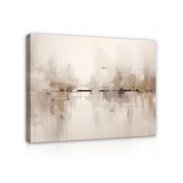 WALLARENA Wandbild Abstrakt in Beige Bilder Wanddekoration | Gr.: 40 x 30 cm