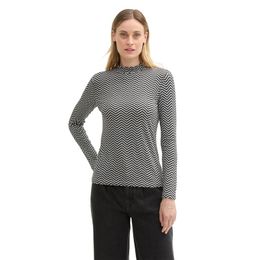 Tom Tailor Damen Tom Tailor T-Shirt mit All-Over Muster schwarz-wei&szlig; XXXL(46)