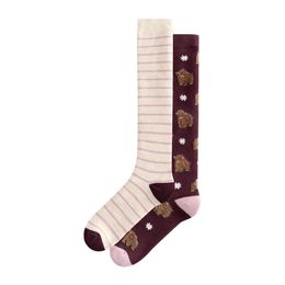 Next Knee High Socks female size 36/41 Light beige / Caramel / Lavender / Cyclamen