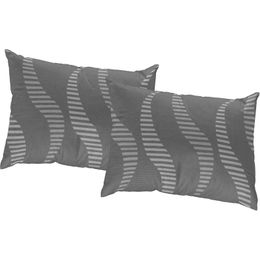 WIRTH Dekokissen &raquo;LUPARA&laquo; Kissenh&uuml;lle ohne F&uuml;llung, 2 St&uuml;ck grau Baumwolle, Polyester B/L: 40cm x 40cm, 2 Stk.
