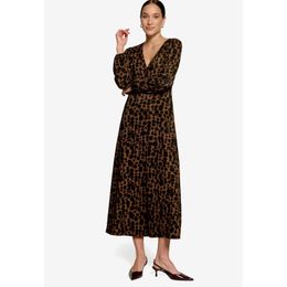 Zero Damen Maxikleid Ohne Taschen Gemustertes Maxikleid mit V-Ausschnitt 38, N-Gr