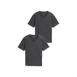 Tom Tailor Herren Tom Tailor T-Shirt Packung, 2 Stk. mit V-Ausschnitt, Doppelpack grau M