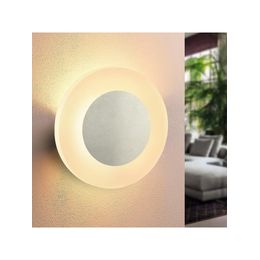 ZMH Wandleuchte LED in chrom rund modern 7W warmwei&szlig; Metall und Acryl L 16cm | Gr.: onesize