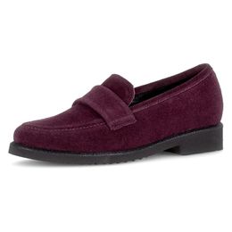 Gabor Damen Loafer , Blockabsatz, Sipper, Businessschuh mit Glitzer am Sohlenrand lila 39