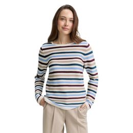 Tom Tailor Damen Tom Tailor Rundhalspullover &raquo;Regular&laquo; aus Rippstrick bunt L (40)