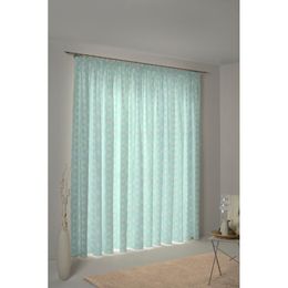 Adam Vorhang &raquo;Retro Floret&laquo; Kr&auml;uselband 1 Stk. tlg. aus 100% Bio-Baumwolle blau Jacquard, Baumwolle (Bio-Baumwolle) 175cm, Kr&auml;uselband, 145cm