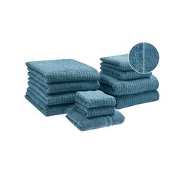 Beliani 11er-Set Handtuch ATAI in Blau | Gr.: onesize