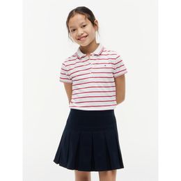Tommy Hilfiger M&auml;dchen Poloshirt f&uuml;r Kinder bis 16 Jahre, Polokragen, gewellter &Auml;rmelabschluss wei&szlig; 5 (110)