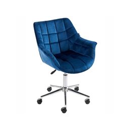 Beliani B&uuml;rostuhl LABELLE in Blau - (W) 54 x (H) 81 x (L) 54 cm | Gr.: onesize