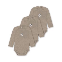 Normani Outdoor Sports 3er Pack Baby Merino Body Langarm Auckland in Beige | Gr.: 68