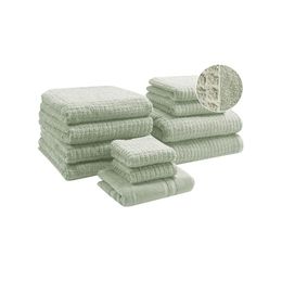 Beliani 11er-Set Handtuch ATAI in Gr&uuml;n | Gr.: onesize