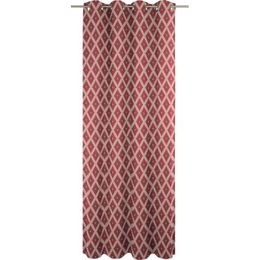 Adam Vorhang &raquo;Maroccan Shiraz&laquo; &Ouml;sen 1 Stk. tlg. aus 100% Bio-Baumwolle rot Jacquard, Baumwolle (Bio-Baumwolle) 175cm, &Ouml;sen, 145cm