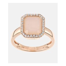 Diamant L'&eacute;ternel Ring aus 375 Ros&eacute;gold mit Diamant mit Opal | Gr.: 54